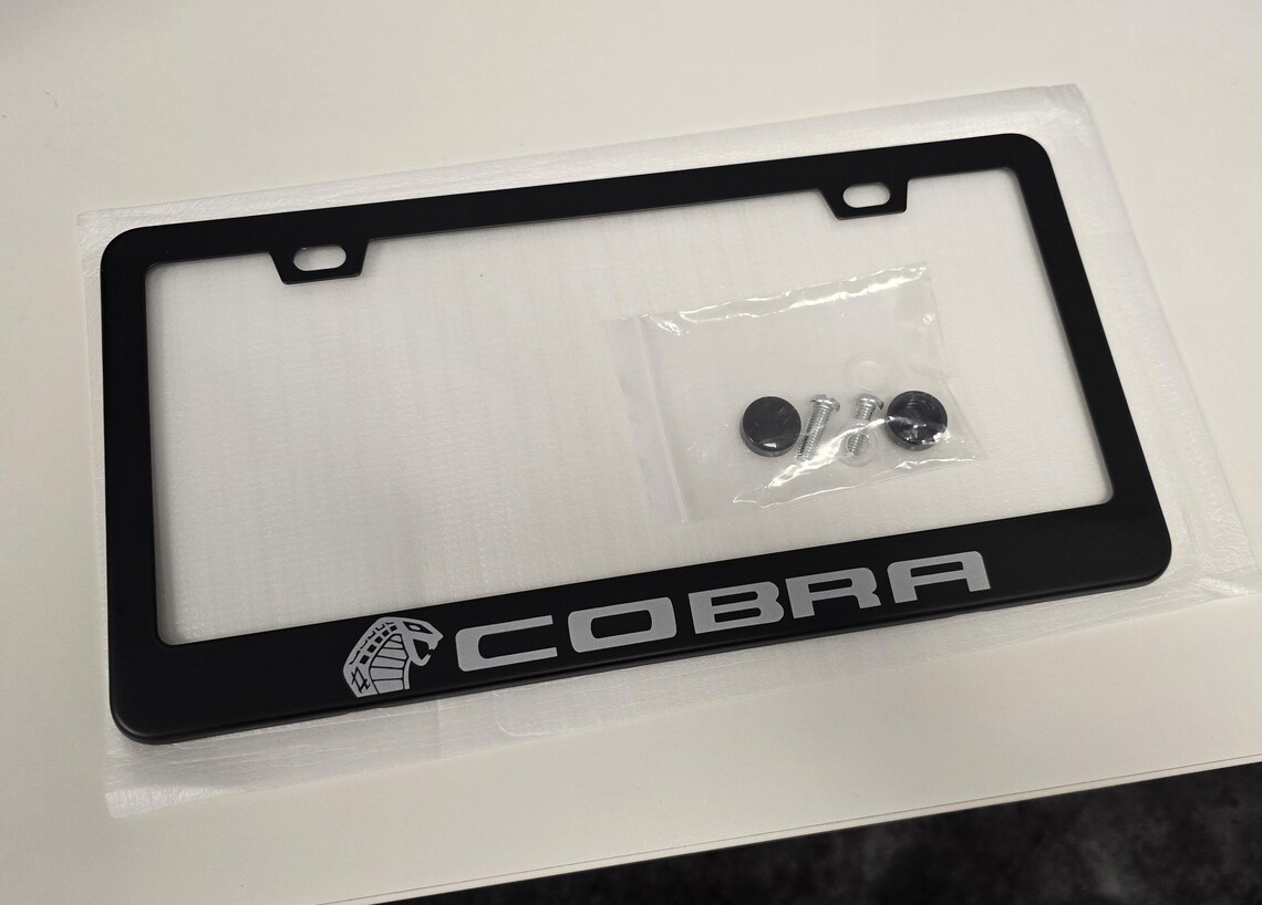 SVT Cobra / Terminator Snake License Plate Frame Premium Black Metal ...