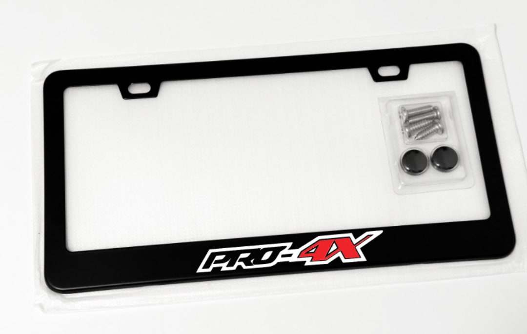 Reflective PRO-4X License Plate Frame Tag Cover Black Metal Material ...