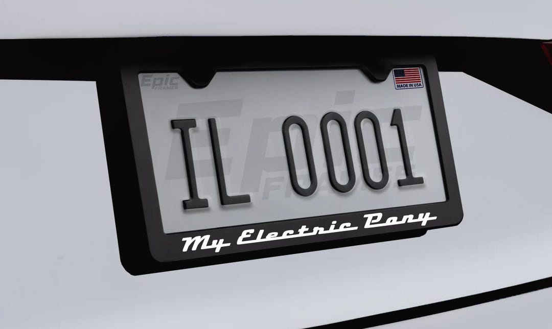 My Electric Pony License Plate Frame Black Premium Metal With Screws ...