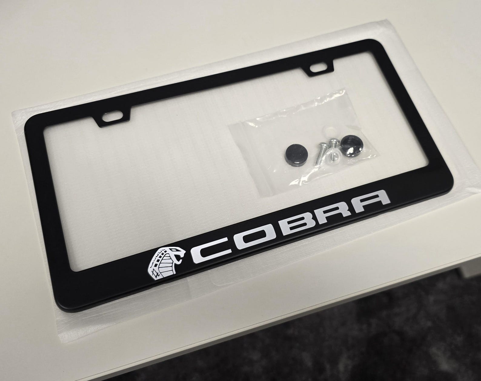 SVT Cobra / Terminator Snake License Plate Frame Premium Black Metal ...
