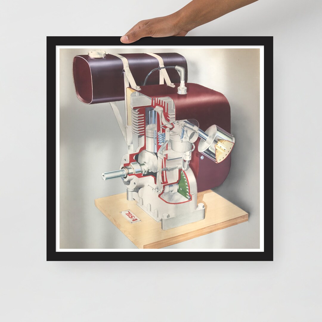 Framed Print Classic Old Skool Car Engine 18 X 18 - Etsy