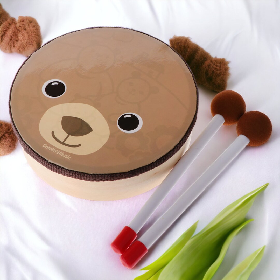 Bear Pattern Hand Drum Drum Toys Kids Toys Wooden Toys - Etsy