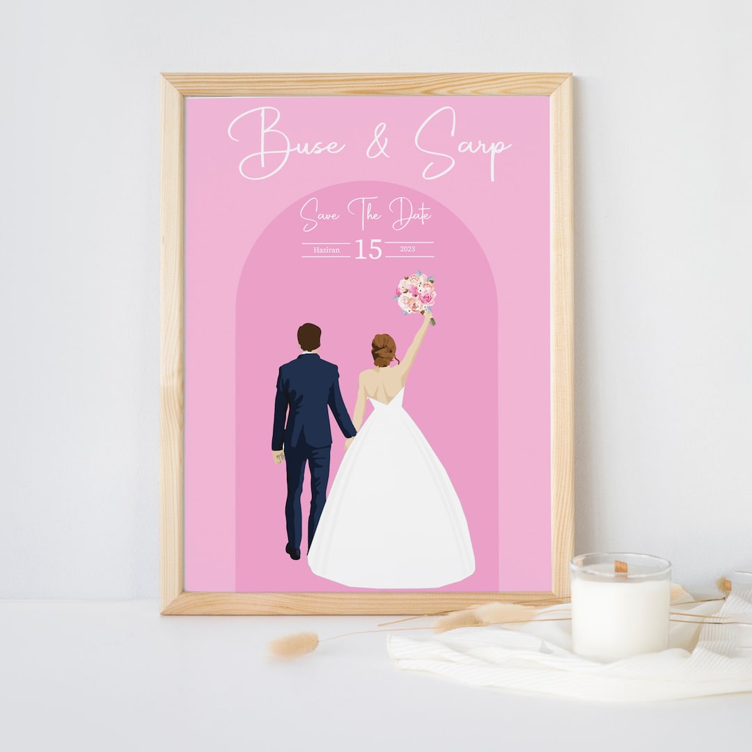 Wedding Poster Personalised Wedding Card Bride and Groom - Etsy