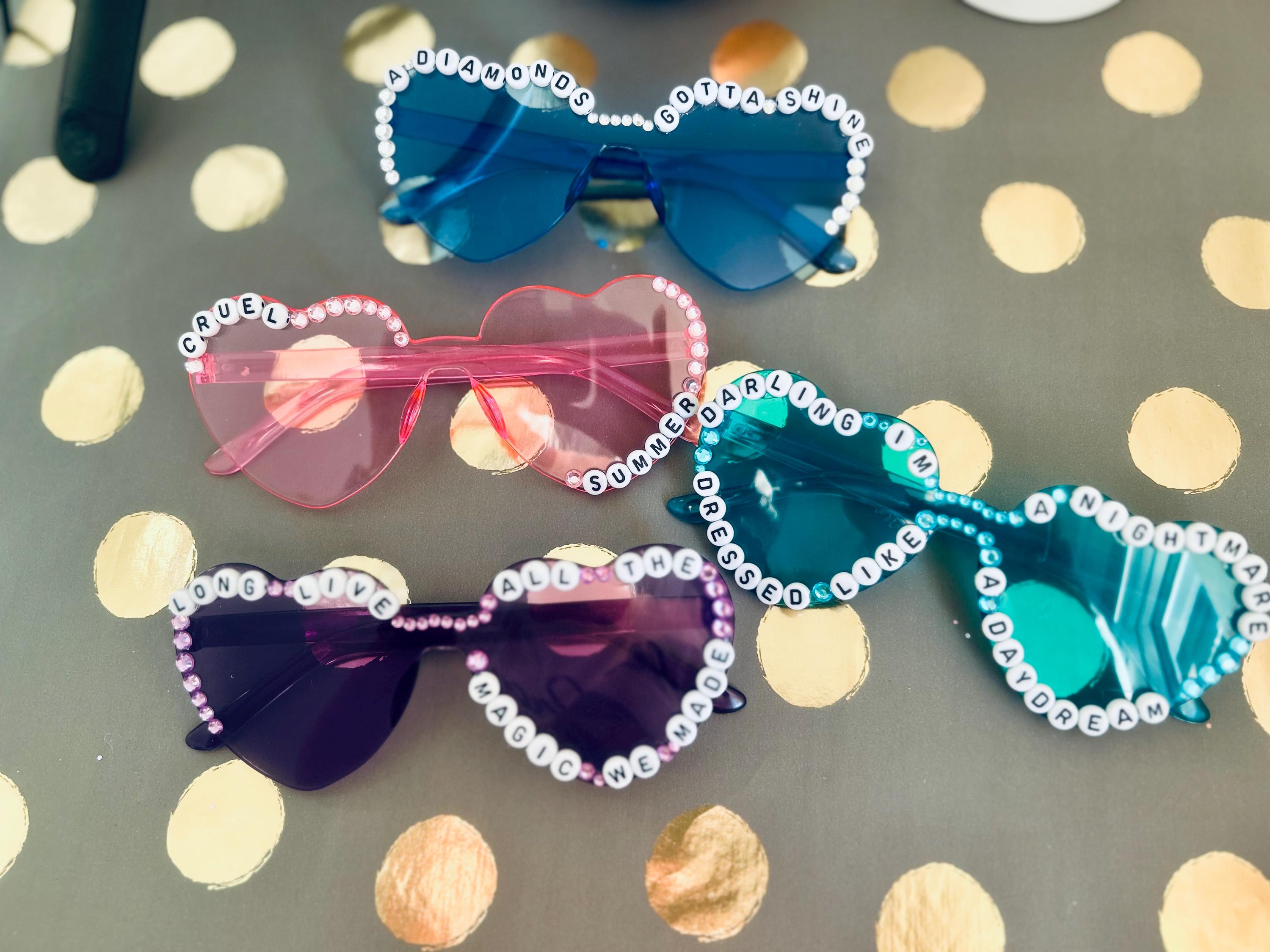 Novelty Festival Gig Concert Birthday Hen Do Heart Shaped Sunglasses ...