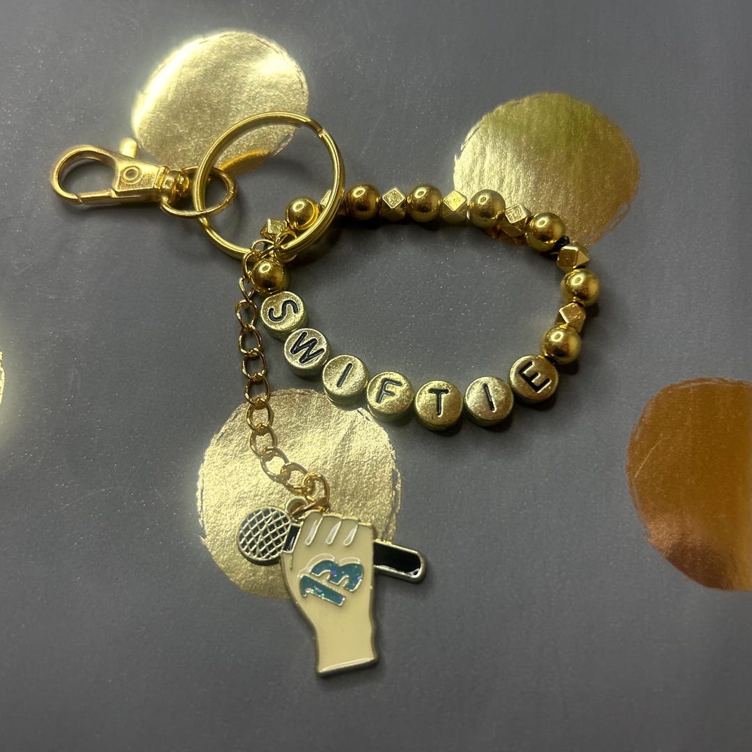 Lucky 13 Charm Keychain: Gold Friendship Bracelet Key Ring - Etsy