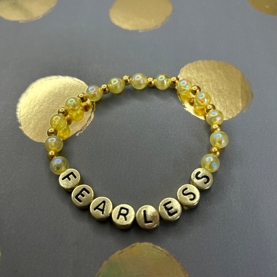 Taylor Inspired Fearless Yellow and Gold Friendship Bracelet Eras Tour ...