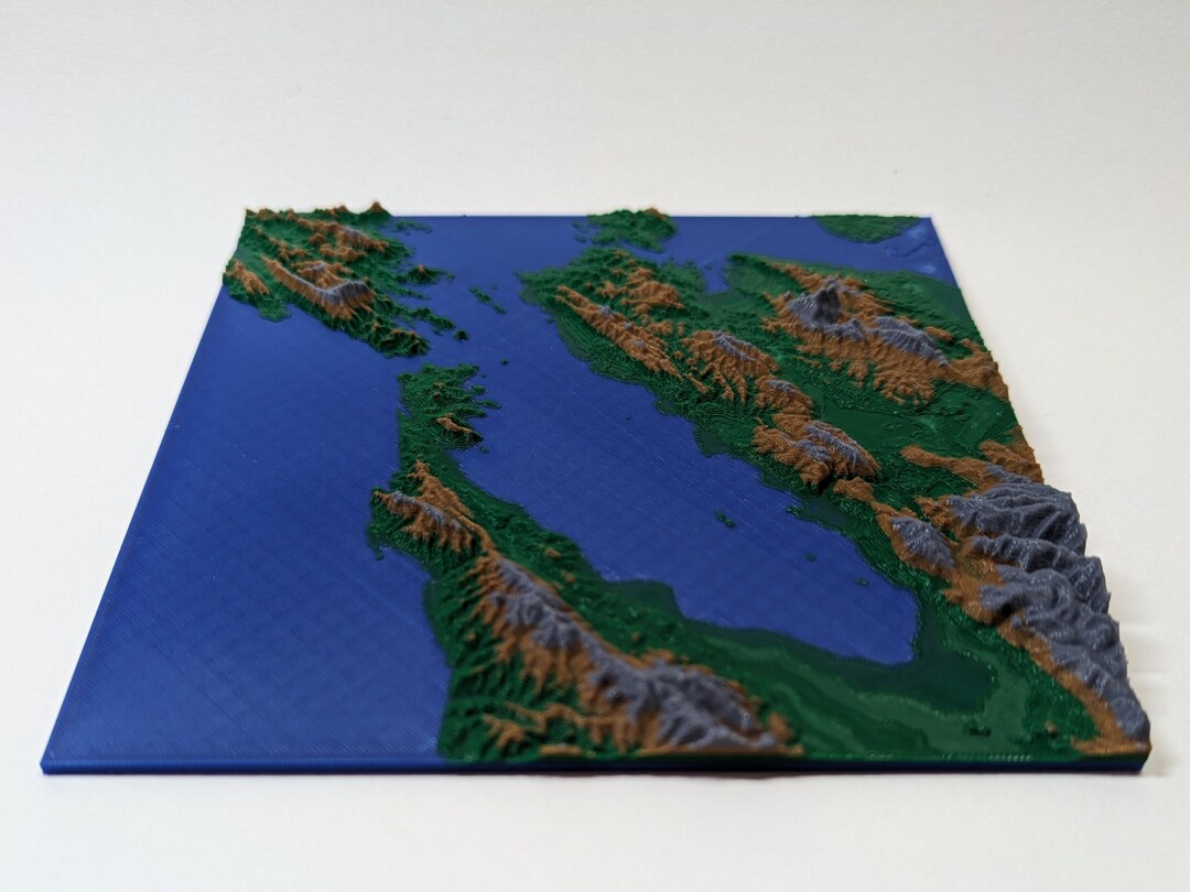 San Francisco Bay Area 3D Color Topographical Map - Etsy