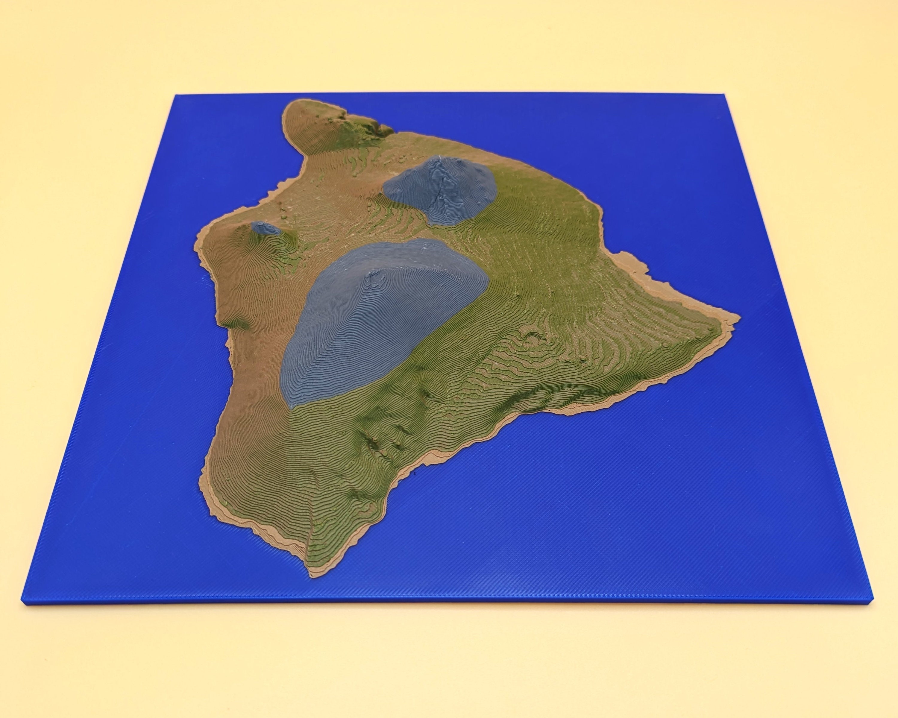 Hawaii big Island 3D Color Topographical Map - Etsy