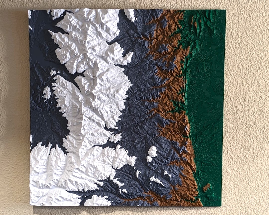 Wall-scale Custom Topographic Map Art - Etsy