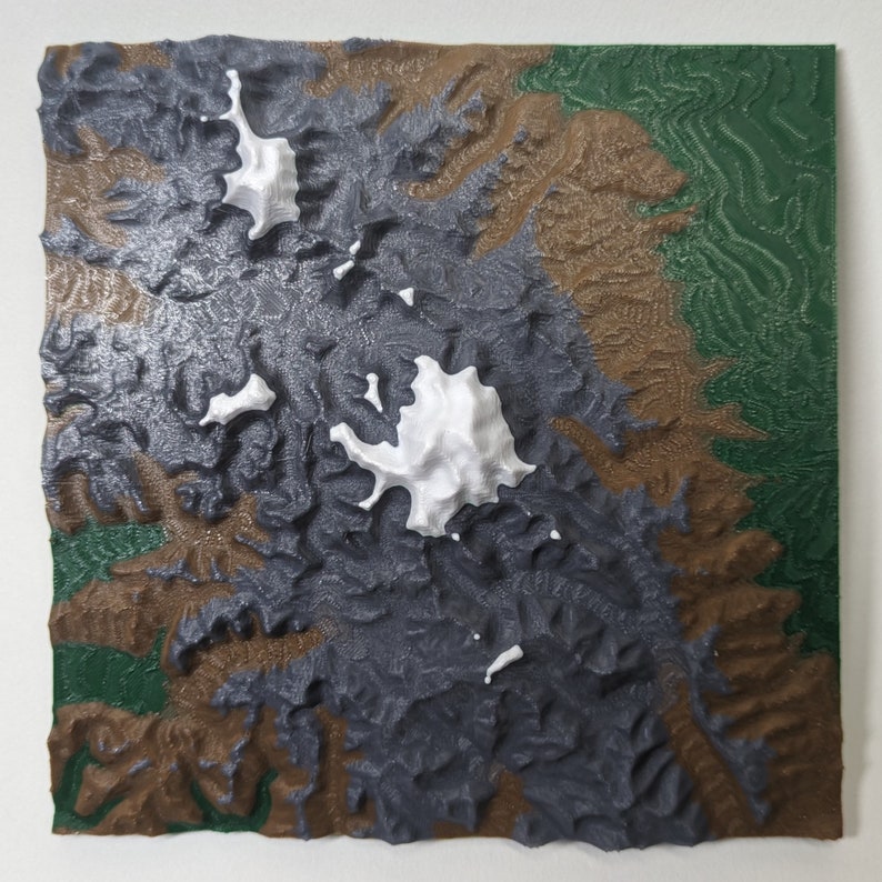 Custom Region 3D Color Topographical Map - Etsy