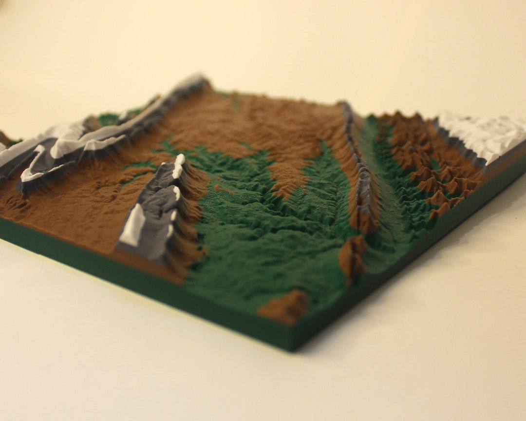 Custom Region 3D Color Topographical Map - Etsy