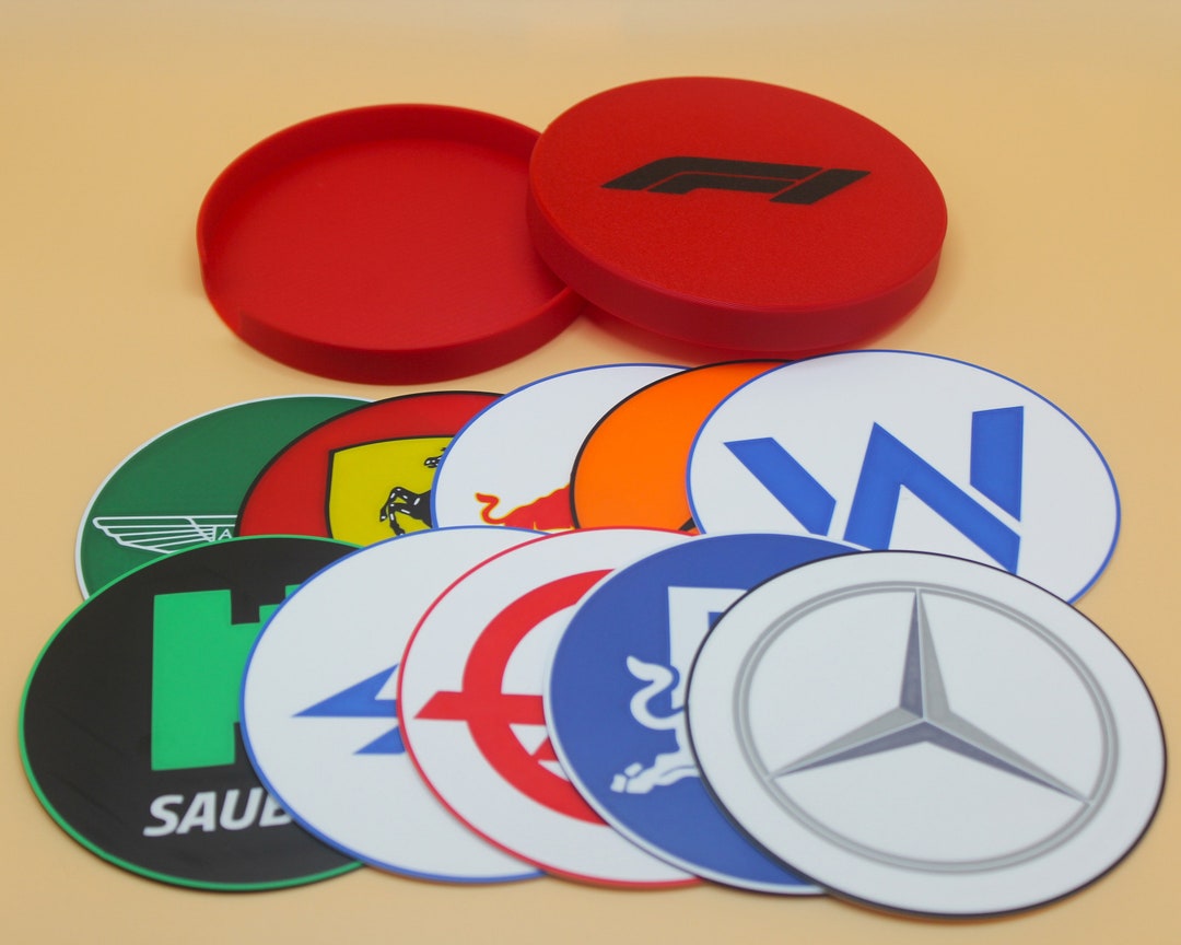 Formula 1 Team Logo Coaster Set: 2024 Edition Free US Shipping - Etsy