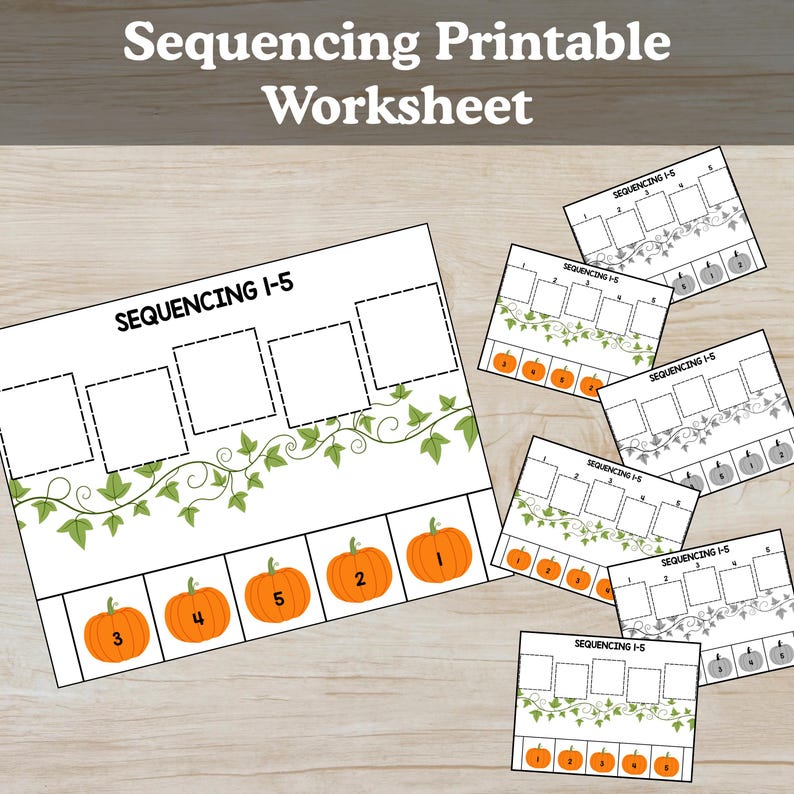 Sequencing Worksheet 1-5 Pre-k and Kindergarten - Cut and Paste ...