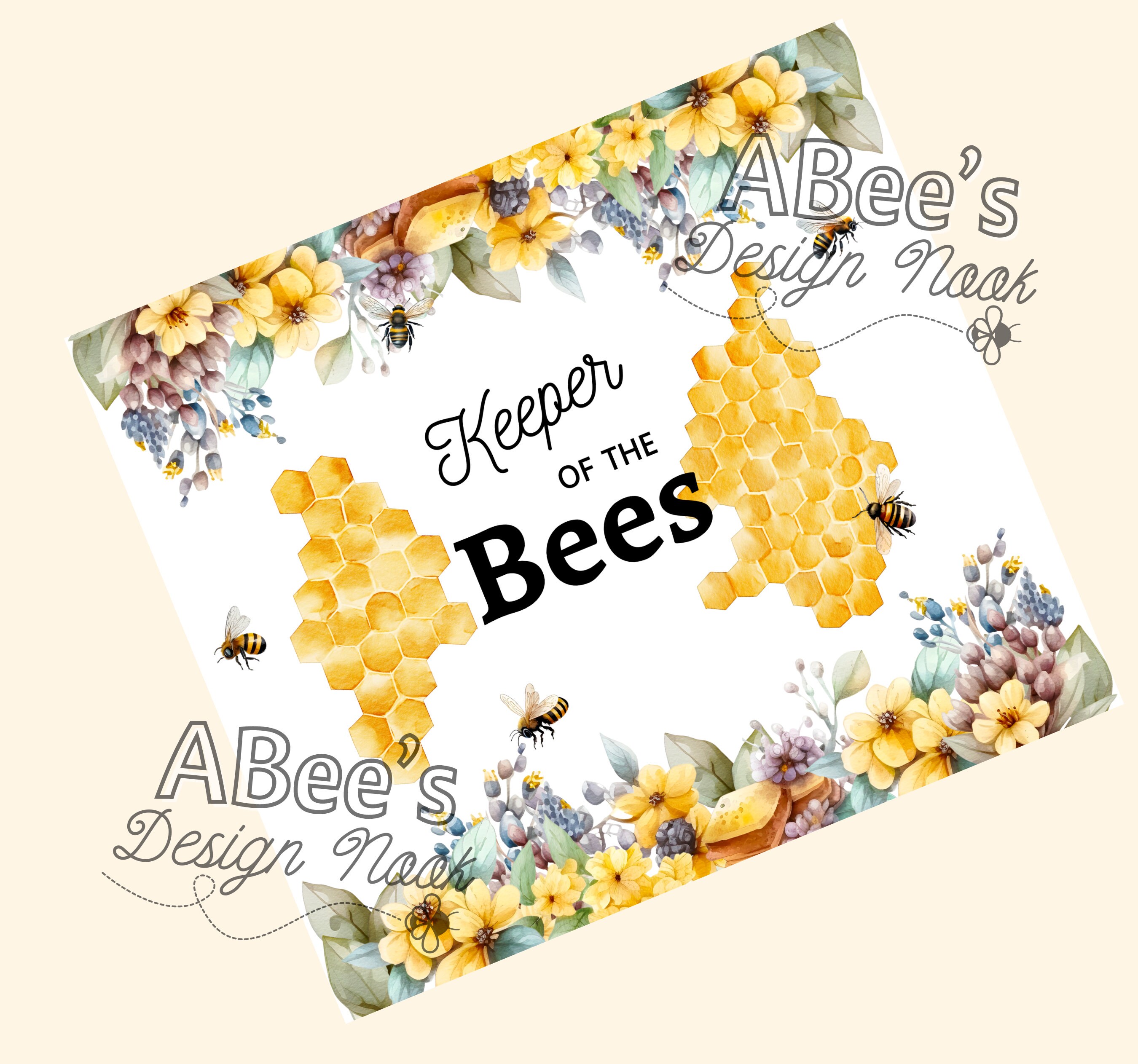 Honey Bee Keeper 20 Oz Skinny Tumbler Sublimation Design Digital ...