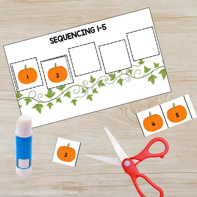 Sequencing Worksheet 1-5 Pre-k and Kindergarten - Cut and Paste ...