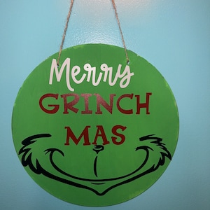 Grinch Door Sign. Christmas Door Sign - Etsy