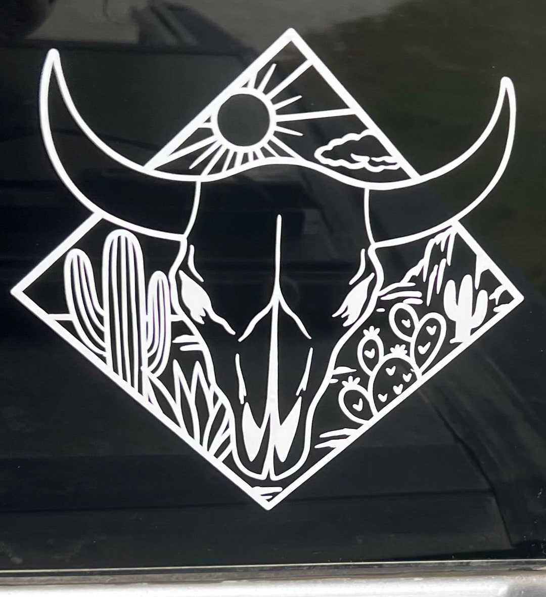 Western Decal. Desert Decal With Cow Skull - Etsy