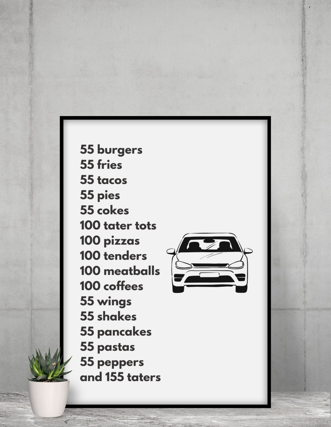 ITYSL 55 Burgers 55 Fries Poster - Etsy