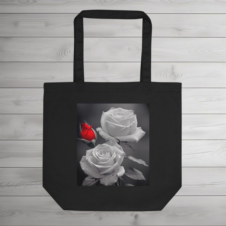 Black Tote Bag, Roses Tote Bag, Gothic Style Tote Bag, Goth Tote Bag ...