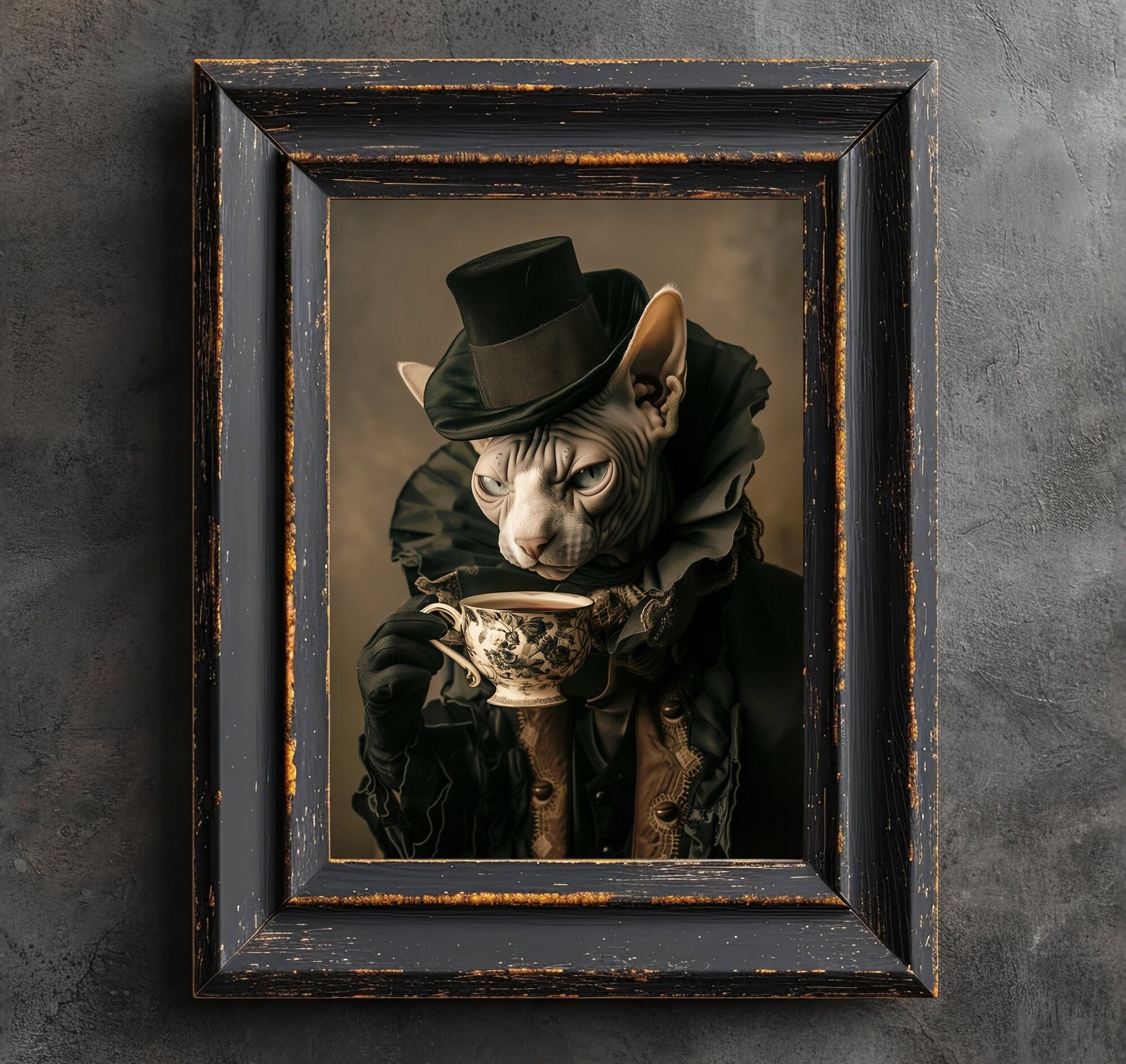 Sphynx Cat, Sphynx Poster, Hairless Cat, Victorian Cat, Sphynx Cat Art Print, Sphynx Lover, Cat ...