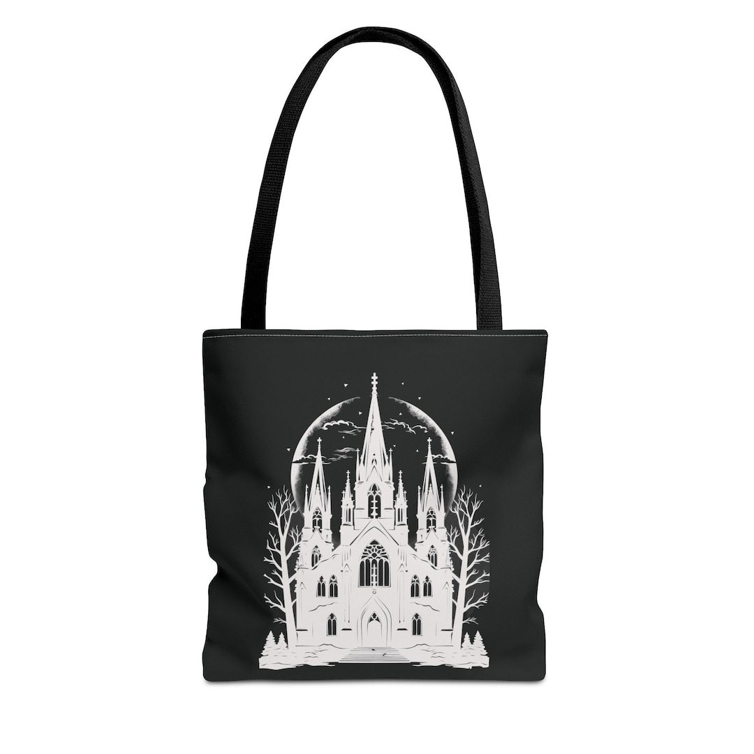 Gothic Style Black Tote Bag Halloween Style Tote Bag Goth Tote Bag Dark ...