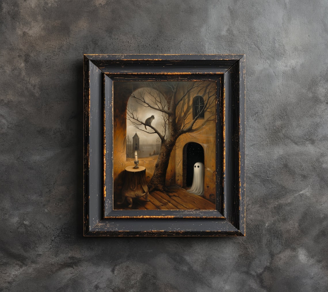 Ghost Painting, Ghost Canvas, Mystical Art, Ghost Art Print, Gothic ...