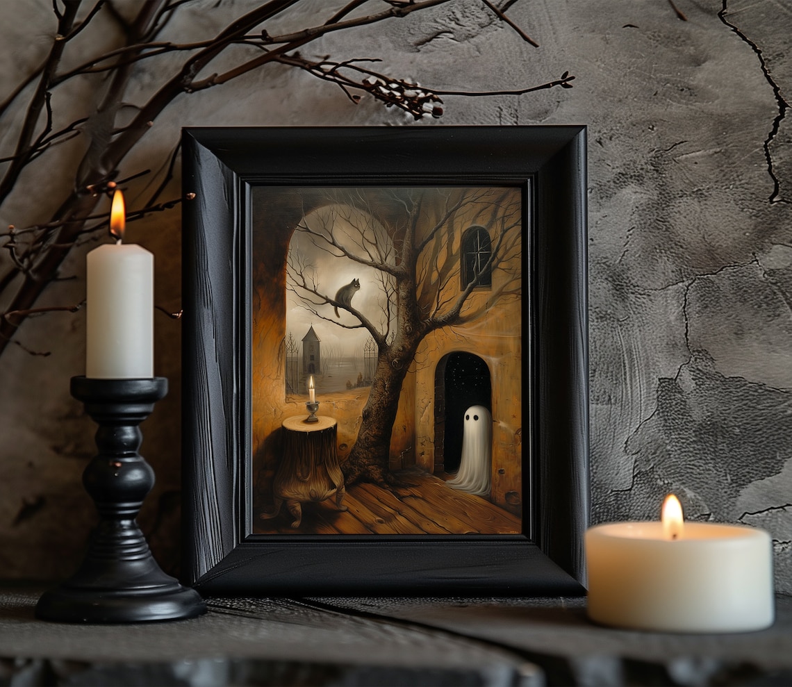 Ghost Painting, Ghost Canvas, Mystical Art, Ghost Art Print, Gothic ...