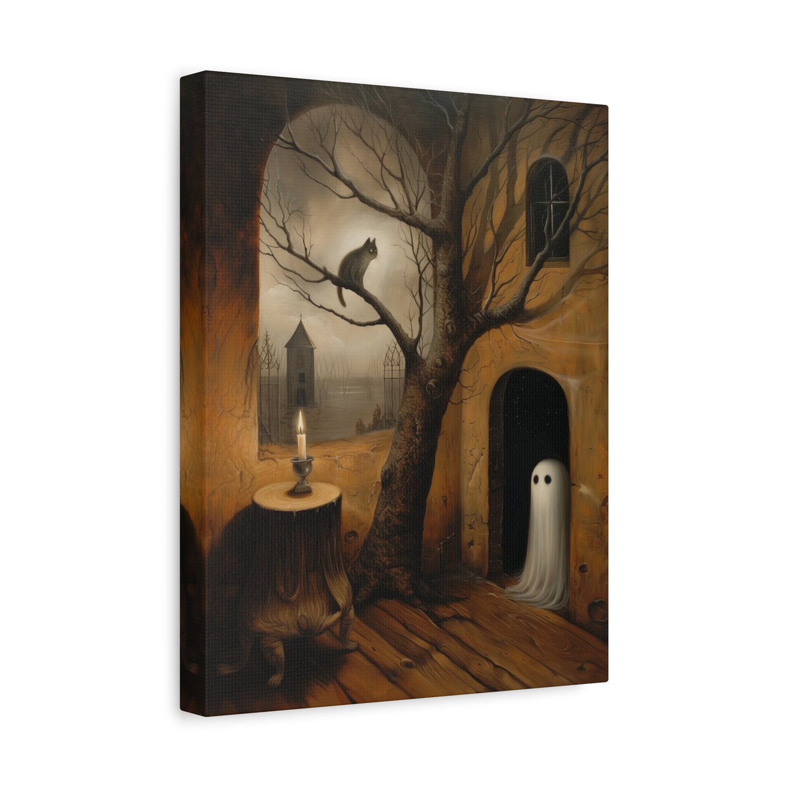 Ghost Painting, Ghost Canvas, Mystical Art, Ghost Art Print, Gothic ...