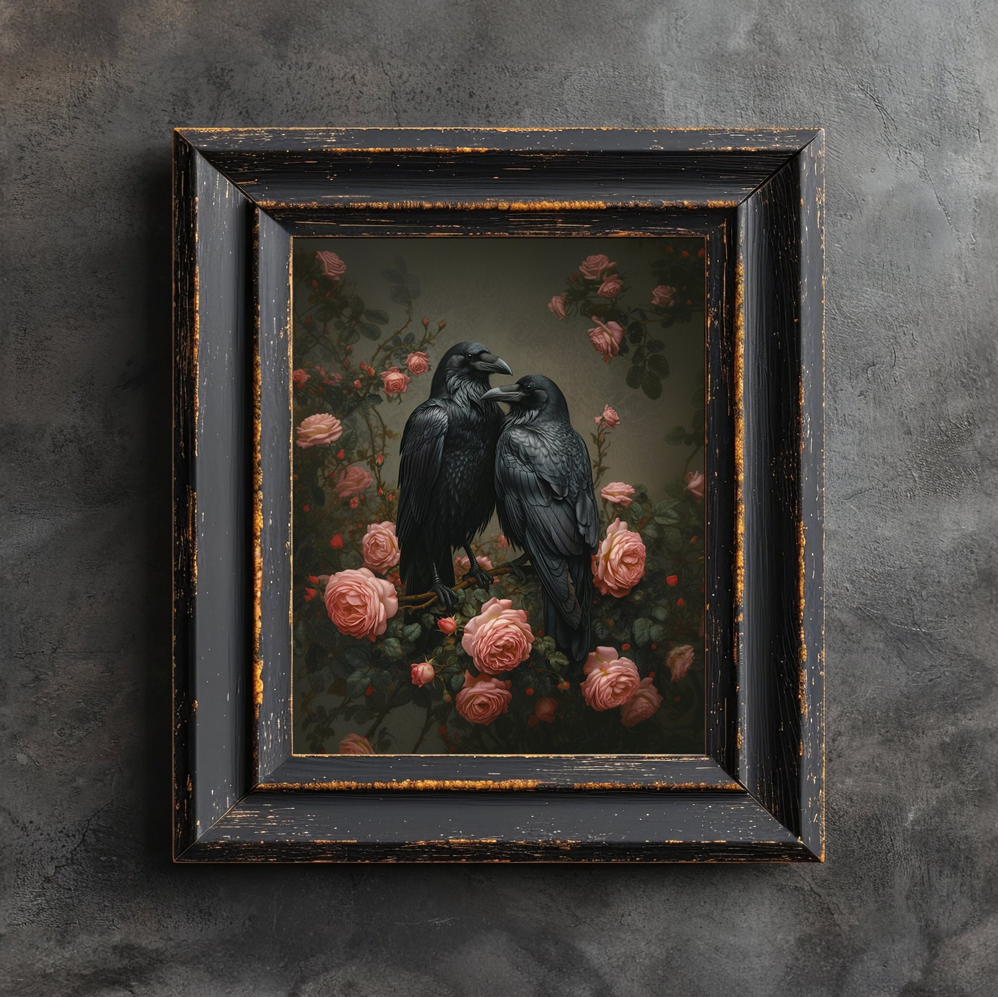 Raven Canvas Print, Crow Art Print, Raven Art, Gothic Decor, Dark ...