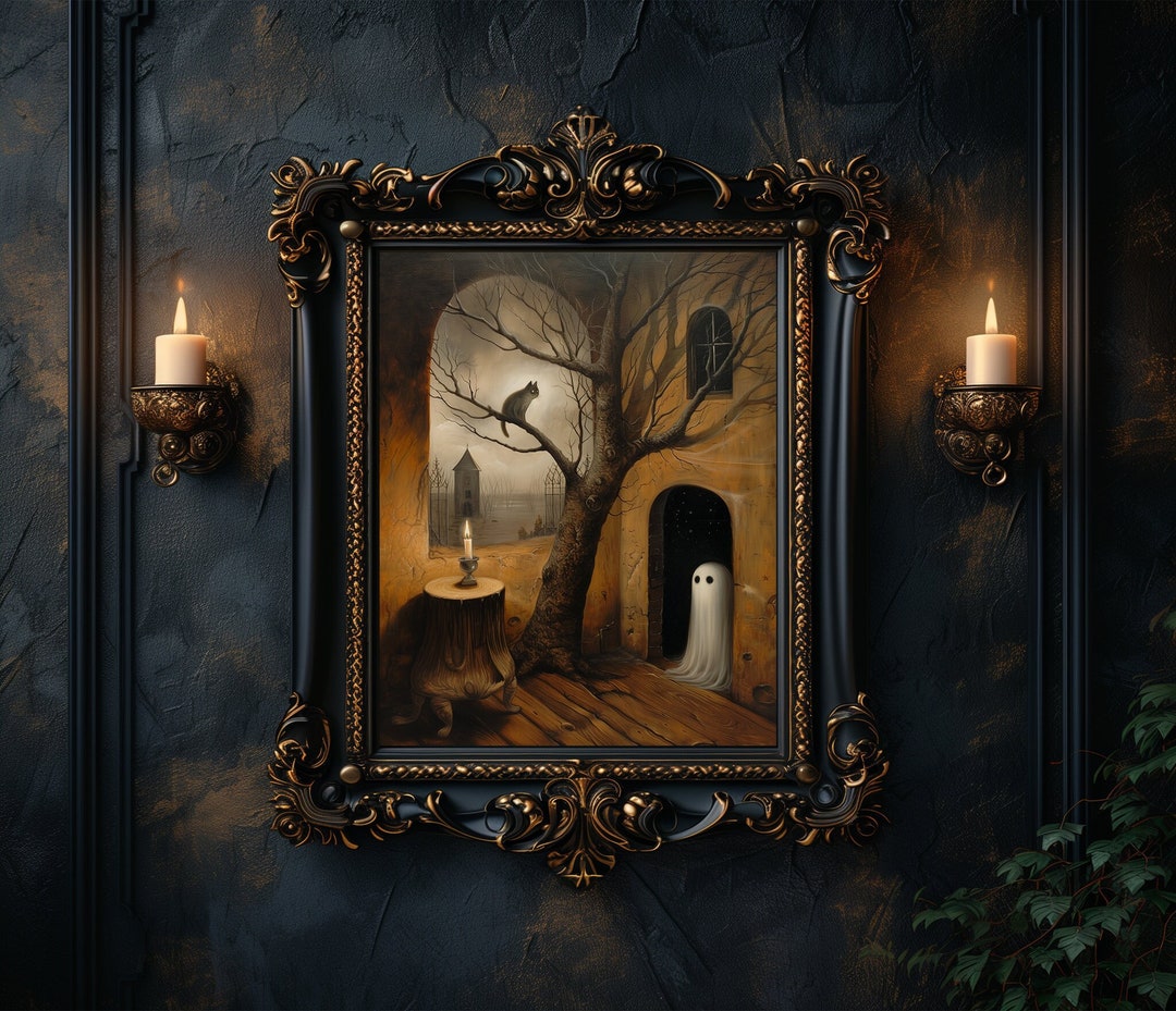 Ghost Painting, Ghost Canvas, Mystical Art, Ghost Art Print, Gothic ...