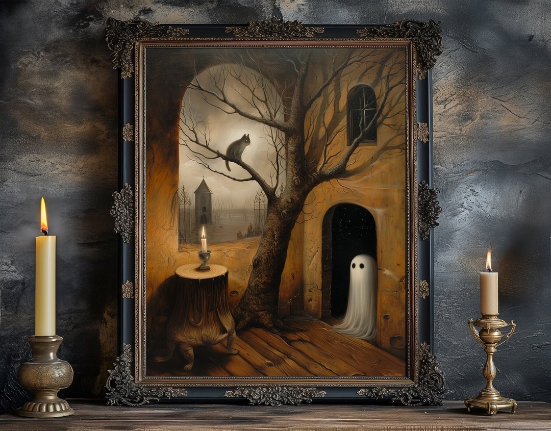Ghost Painting, Ghost Canvas, Mystical Art, Ghost Art Print, Gothic ...