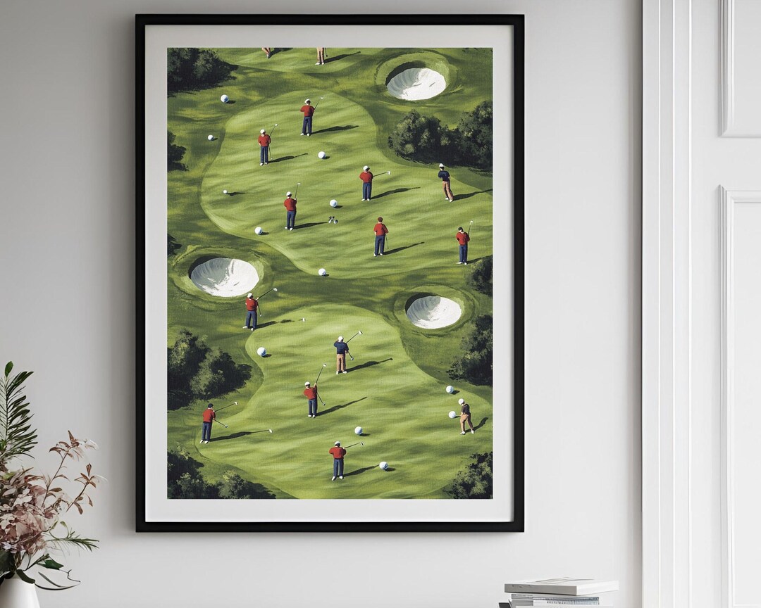 Printable Tiny Golfers Wall Art, Minimalist Golf Print, Abstract Sports ...