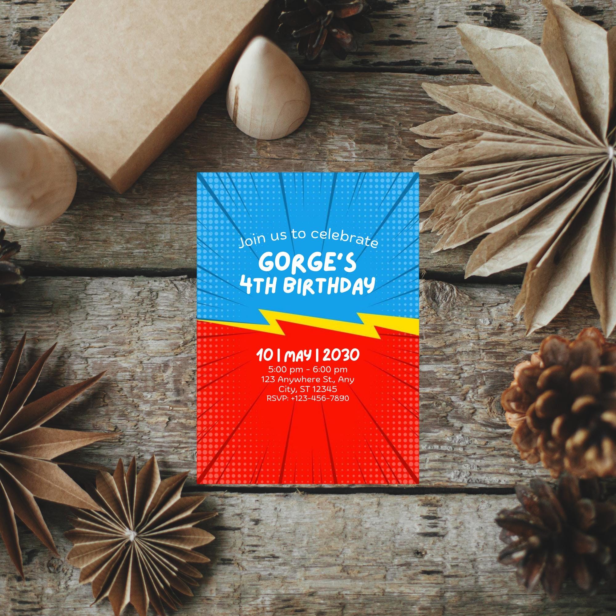 Editable Custom Spider Man Invitation, Boys Birthday Party Digital ...