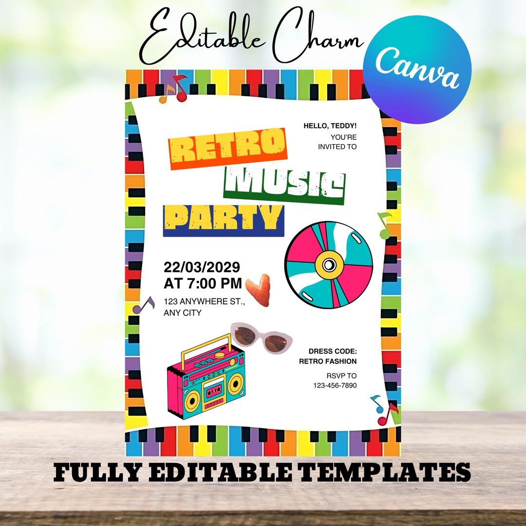 Music Invitation Music Theme Party Invite Musical Birthday Party Invite ...