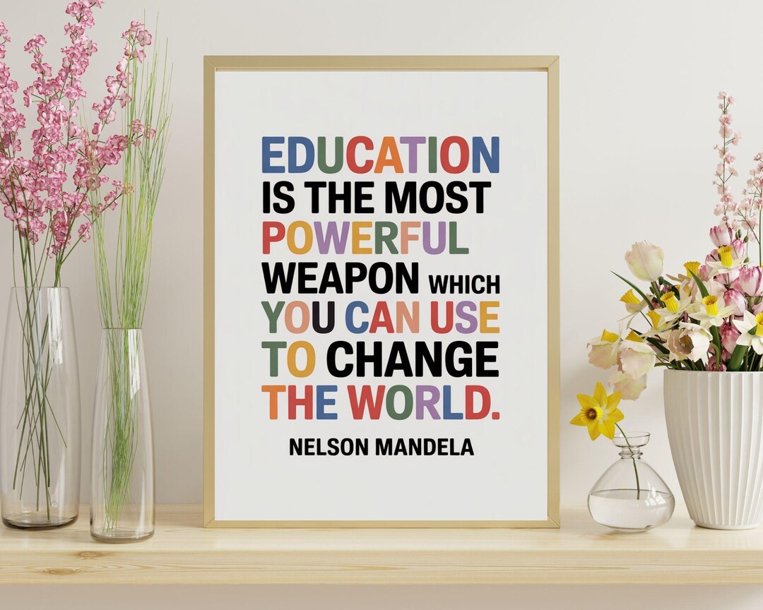 Nelson Mandela Inspirational Education Quote Digital Download ...