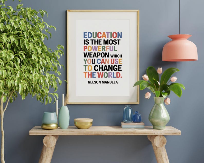Nelson Mandela Inspirational Education Quote Digital Download ...