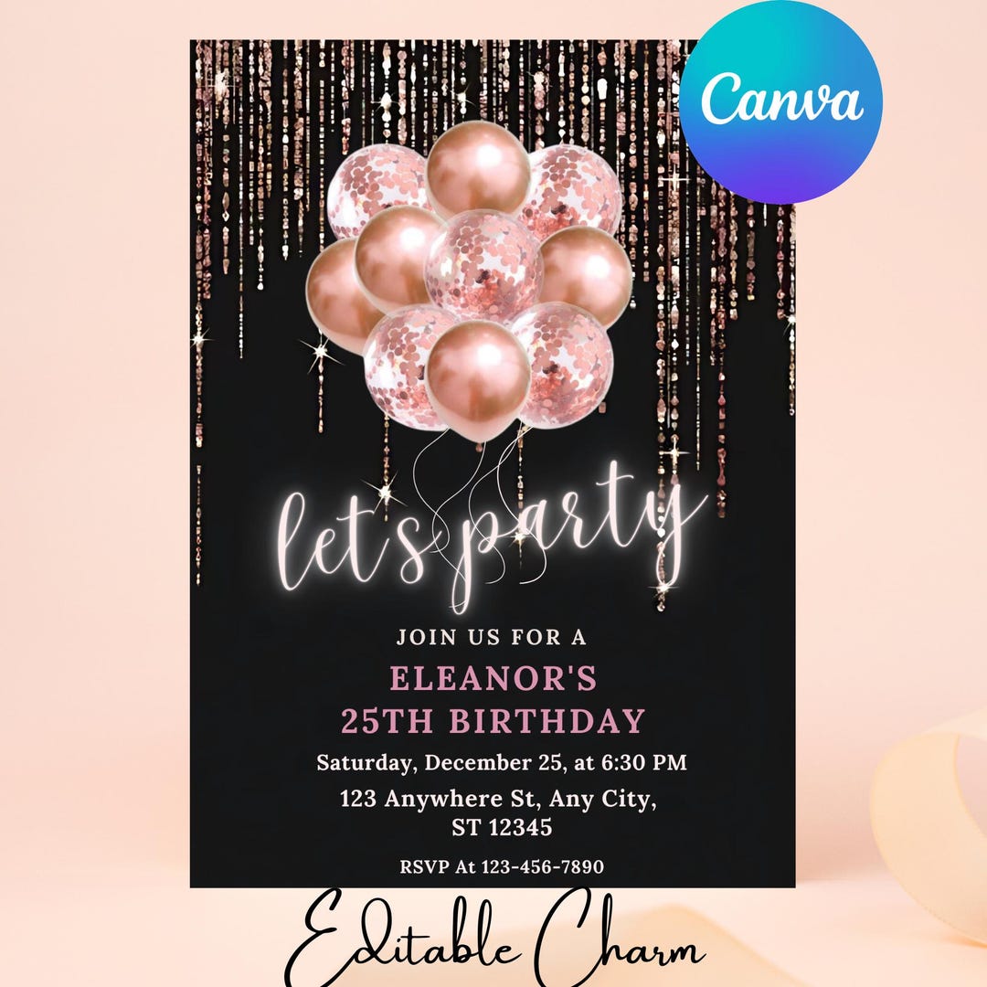 Balloons Invitation | Instant Download | Balloon Invite | Digital ...