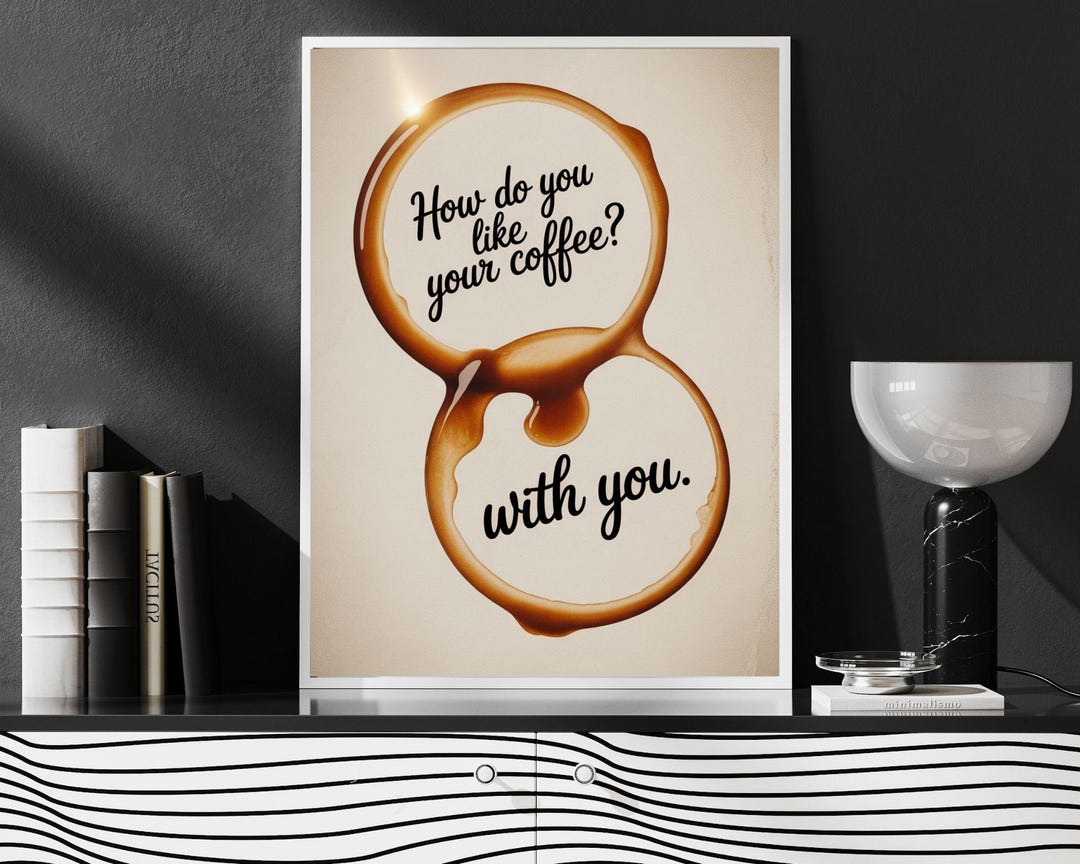 How Do You Like Your Coffee? With You Caffeine Mug Stain Poster, Cafe ...