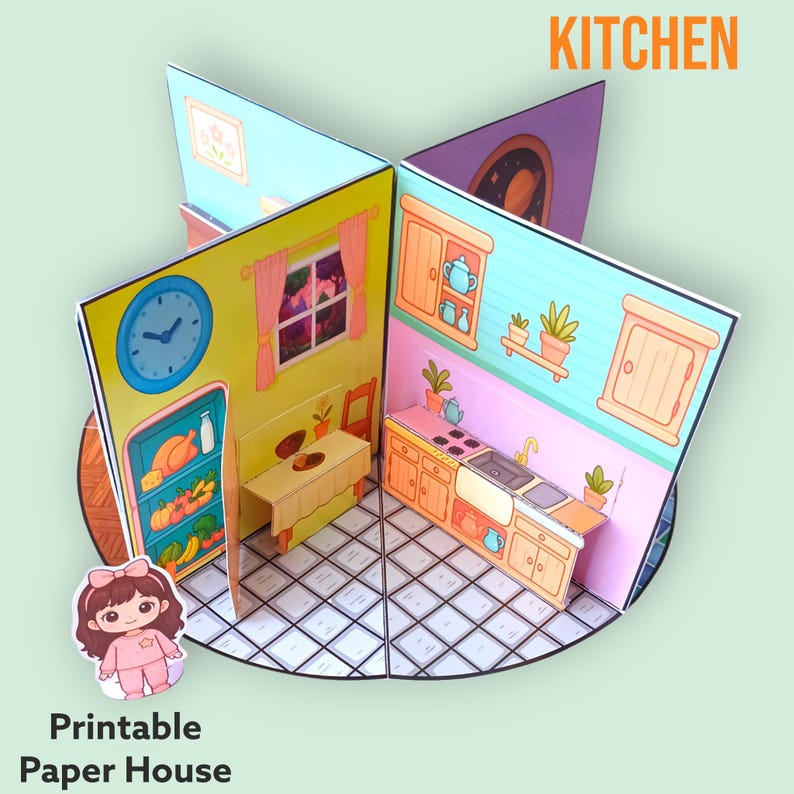 DIY Printable Paper Dollhouse Kit | 3D Cut & Build Playhouse (digital ...
