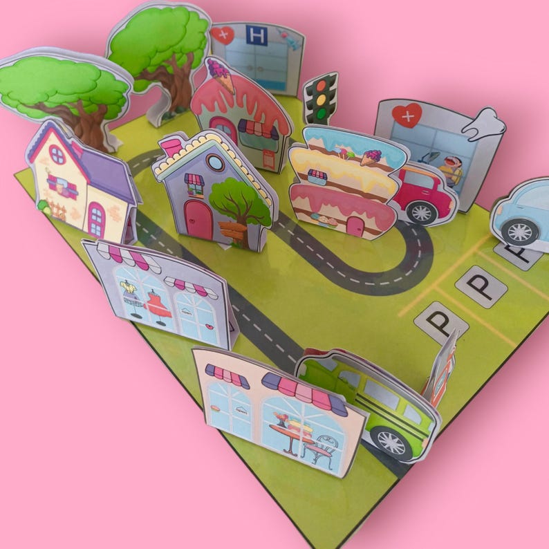 Printable 3D Toy City - DIY Kit for Kids - Printable Paper City Model ...