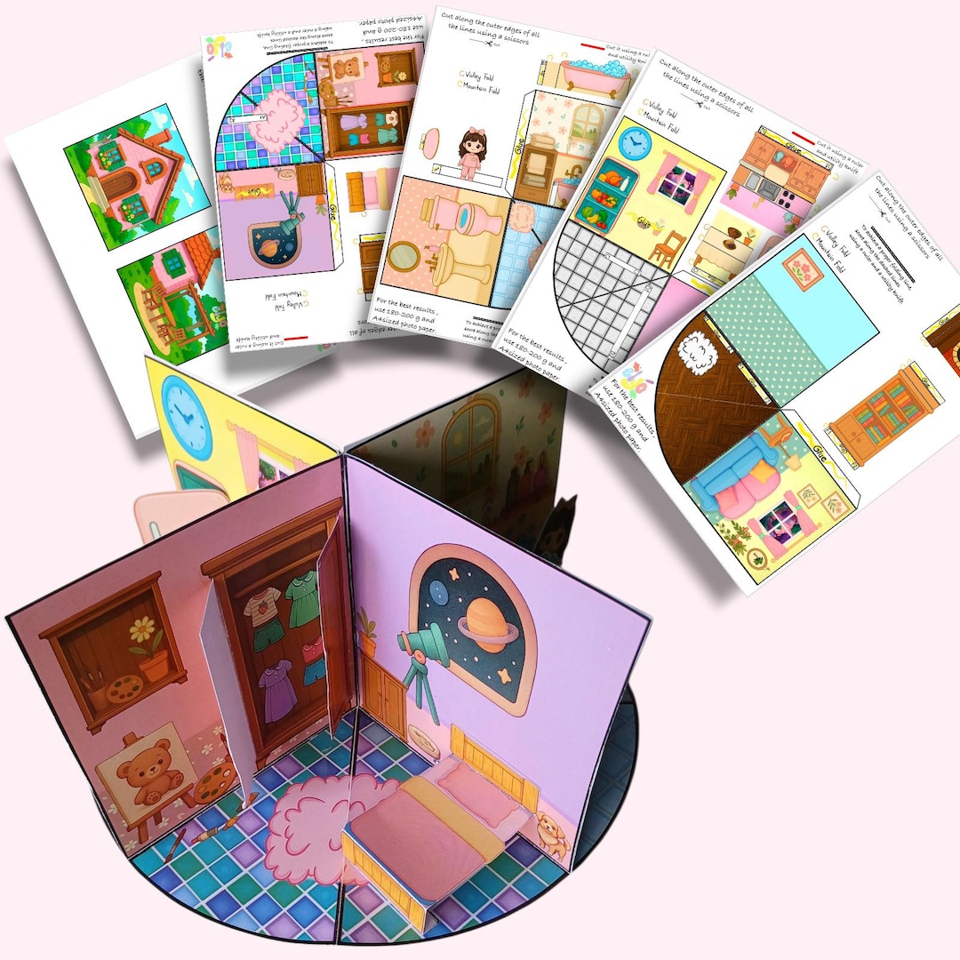 DIY Printable Paper Dollhouse Kit | 3D Cut & Build Playhouse | Kids ...