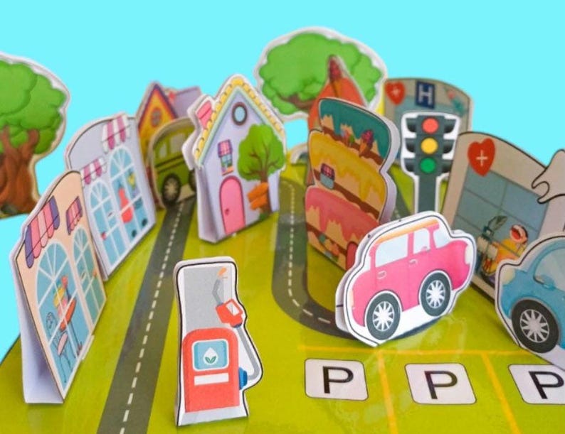 Printable 3D Toy City - DIY Kit for Kids - Printable Paper City Model ...