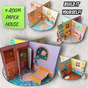 DIY Printable Paper Dollhouse Kit | 3D Cut & Build Playhouse (digital ...