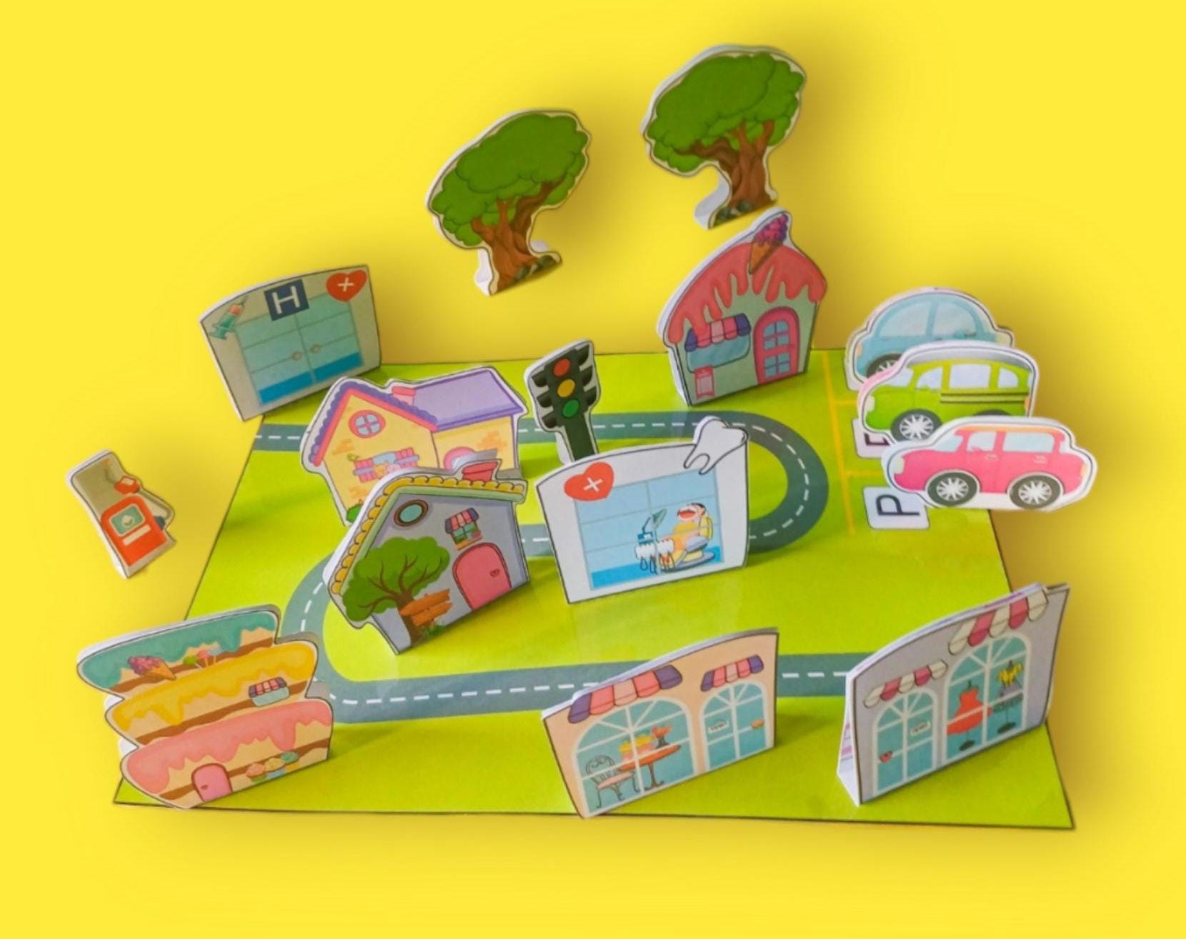 Printable 3D Toy City DIY Kit for Kids Printable Paper City Model Fun ...