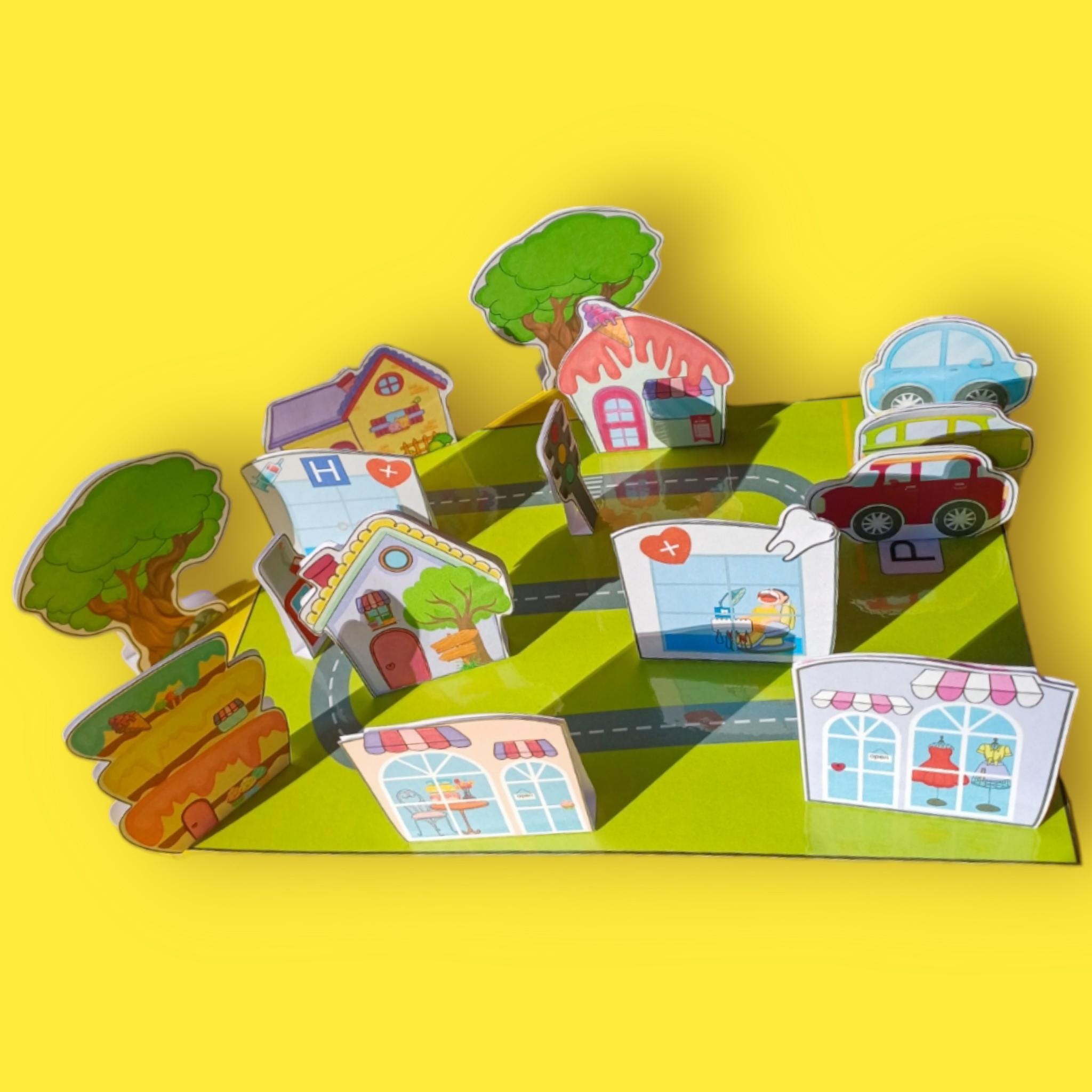 Printable 3D Toy City - DIY Kit for Kids - Printable Paper City Model ...
