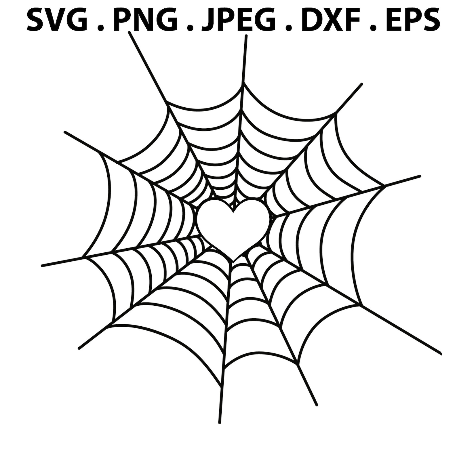 Heart Cobweb SVG, Cobweb With Heart Cut Files, Halloween Cobwebs SVG ...