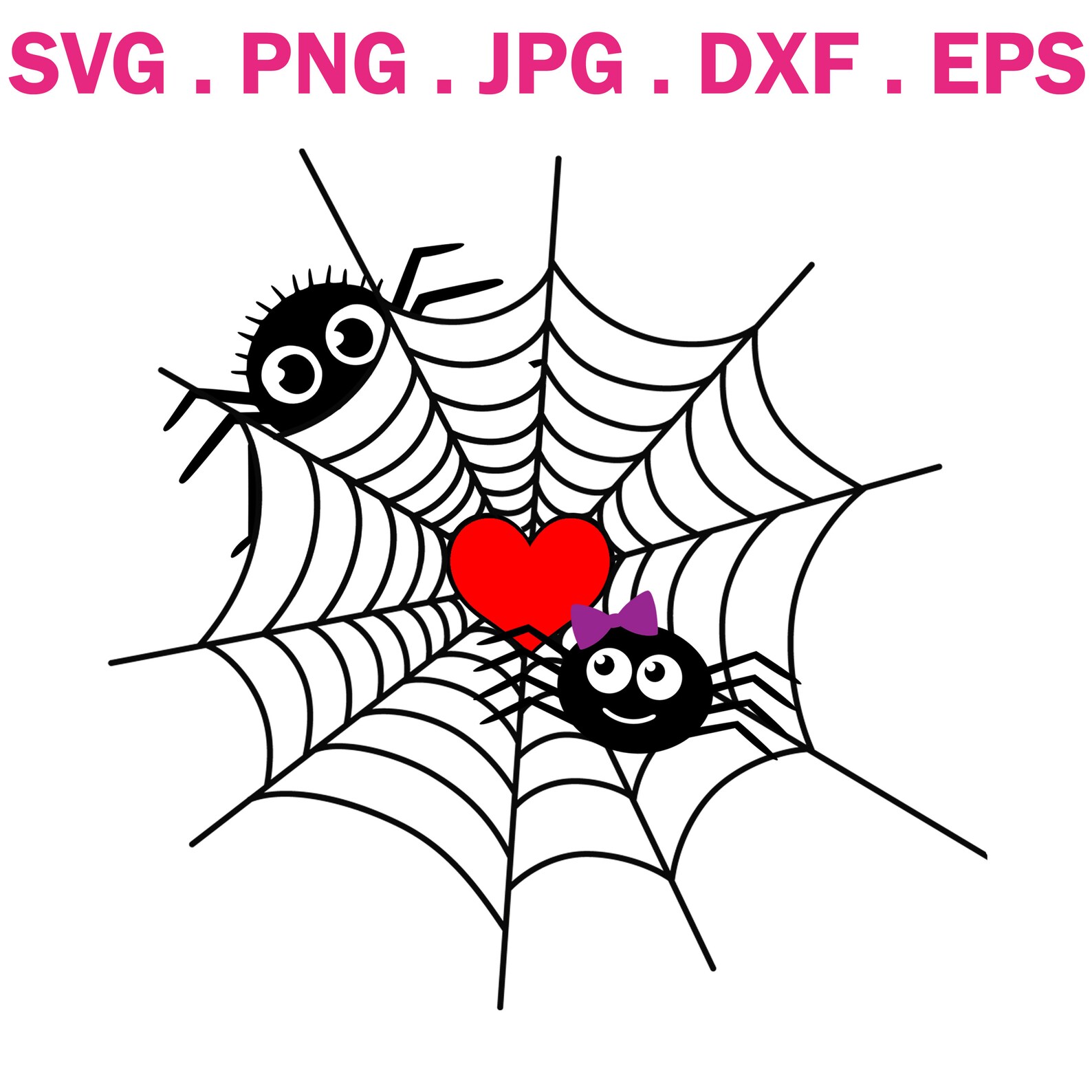 Heart Cobweb Spider SVG, Cobweb With Heart, Cut Files, Halloween ...