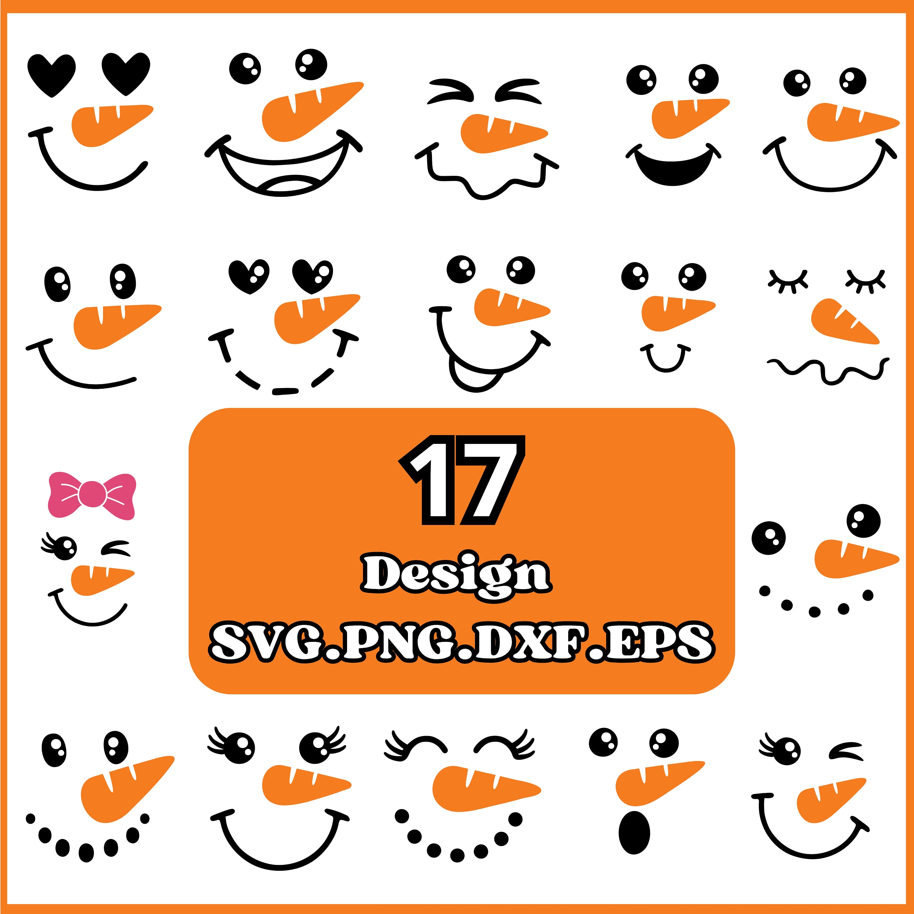 Snowman Faces SVG | Snowman SVG | Snowman Clipart| Christmas Svg ...