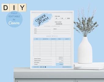 Custom Order Form Template Purchase Order Form Template Order Form ...