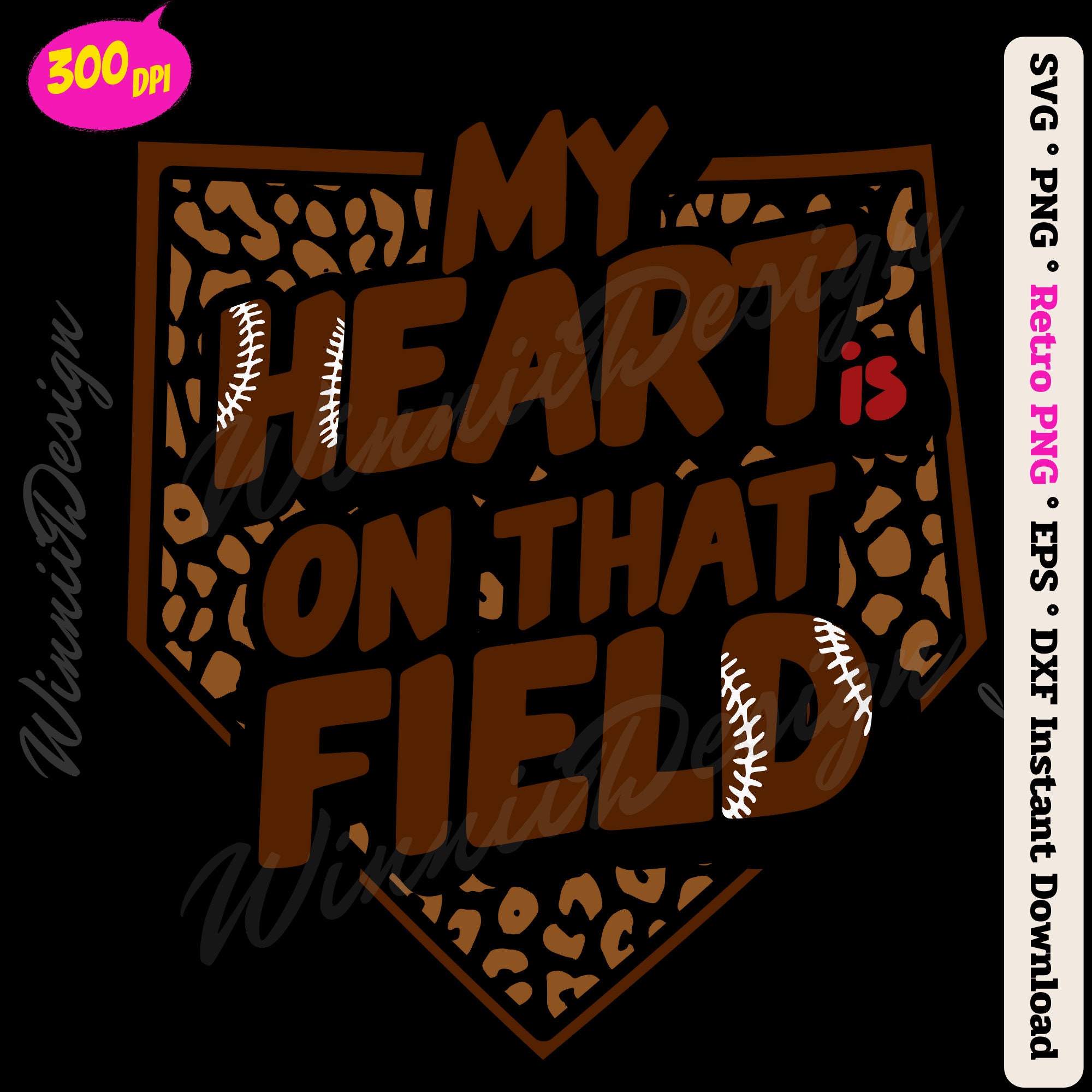 Distressed Leopard Game Day Png, My Heart is on That Field Png Svg ...